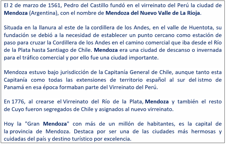 Mendoza – La América española